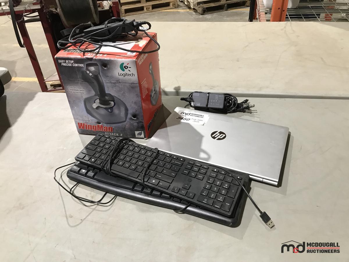 HP Laptop w/ Charger, Logitech Wingman 2 Joystick, USB C Charger, HP ...