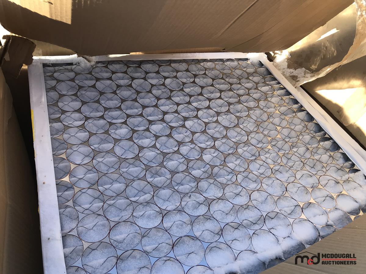 Pallet of BGE Filters, Metal Riga-Flo, Bosch Case, Tool Bag & Pleated Panel