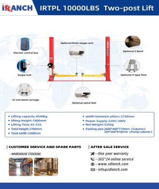 IRANCH 10,000 lb 2-post Lift (IRTPL)