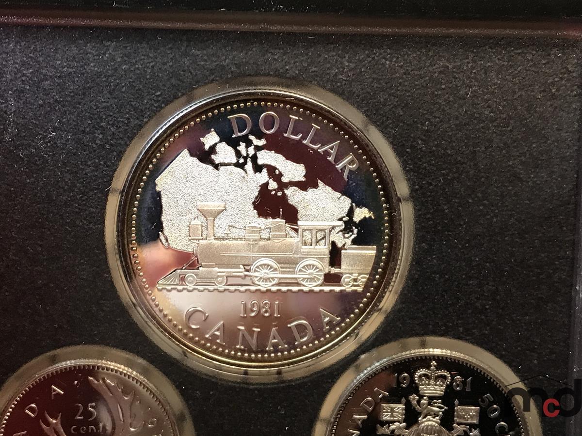 1981 Royal Canadian Mint (7) Coin Proof Year Set Cased/Box