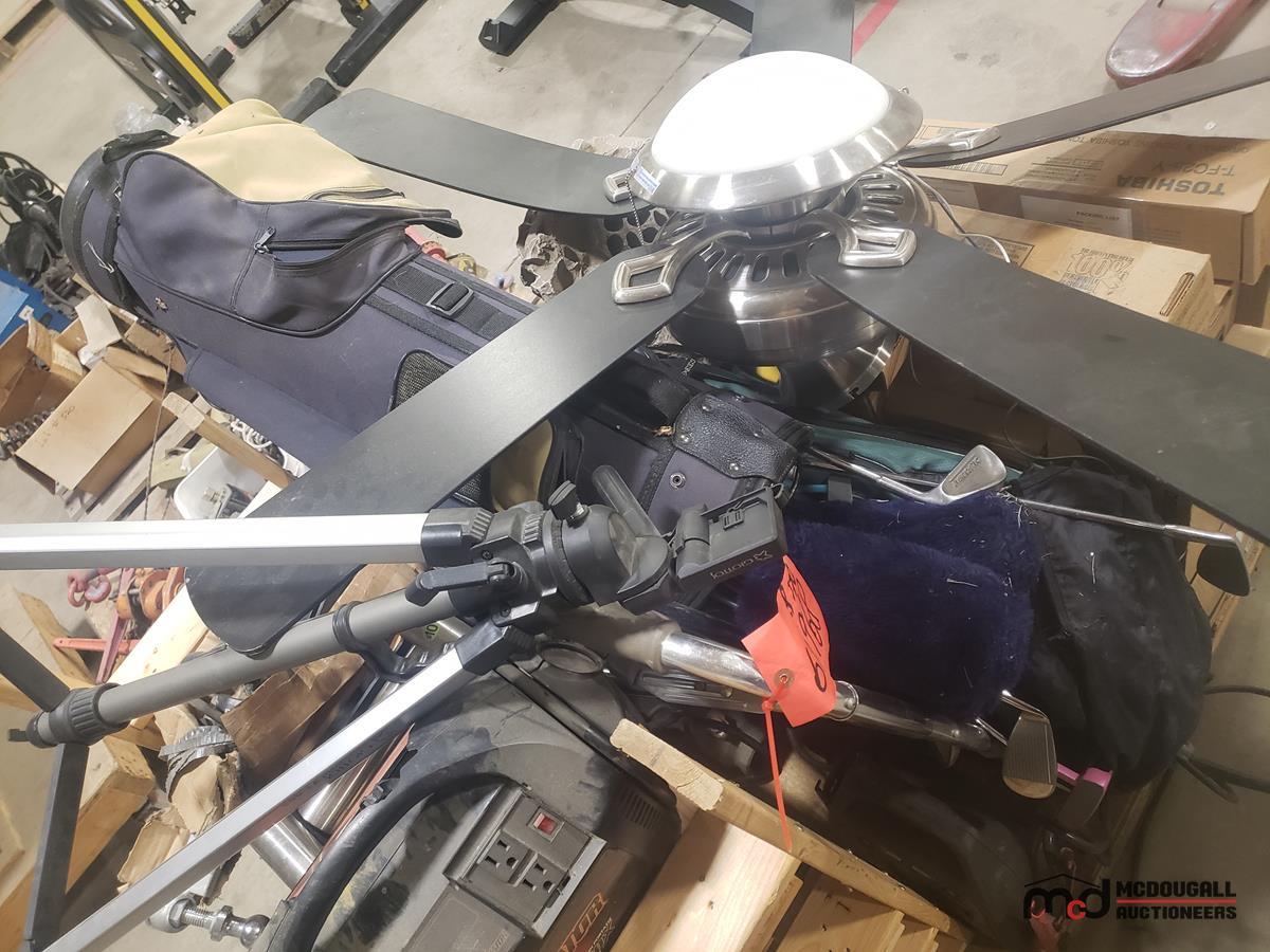 Pallet of Ceiling Fan, Booster Packs, Speakers, Golf Clubs & More