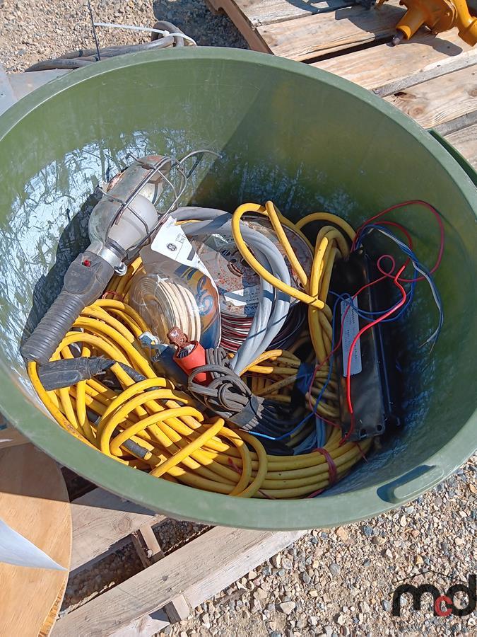 Bucket of Electrical Assorted Parts & Wires