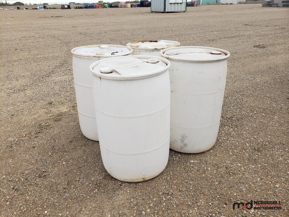 (4) Empty Plastic Liquid Storage Barrels