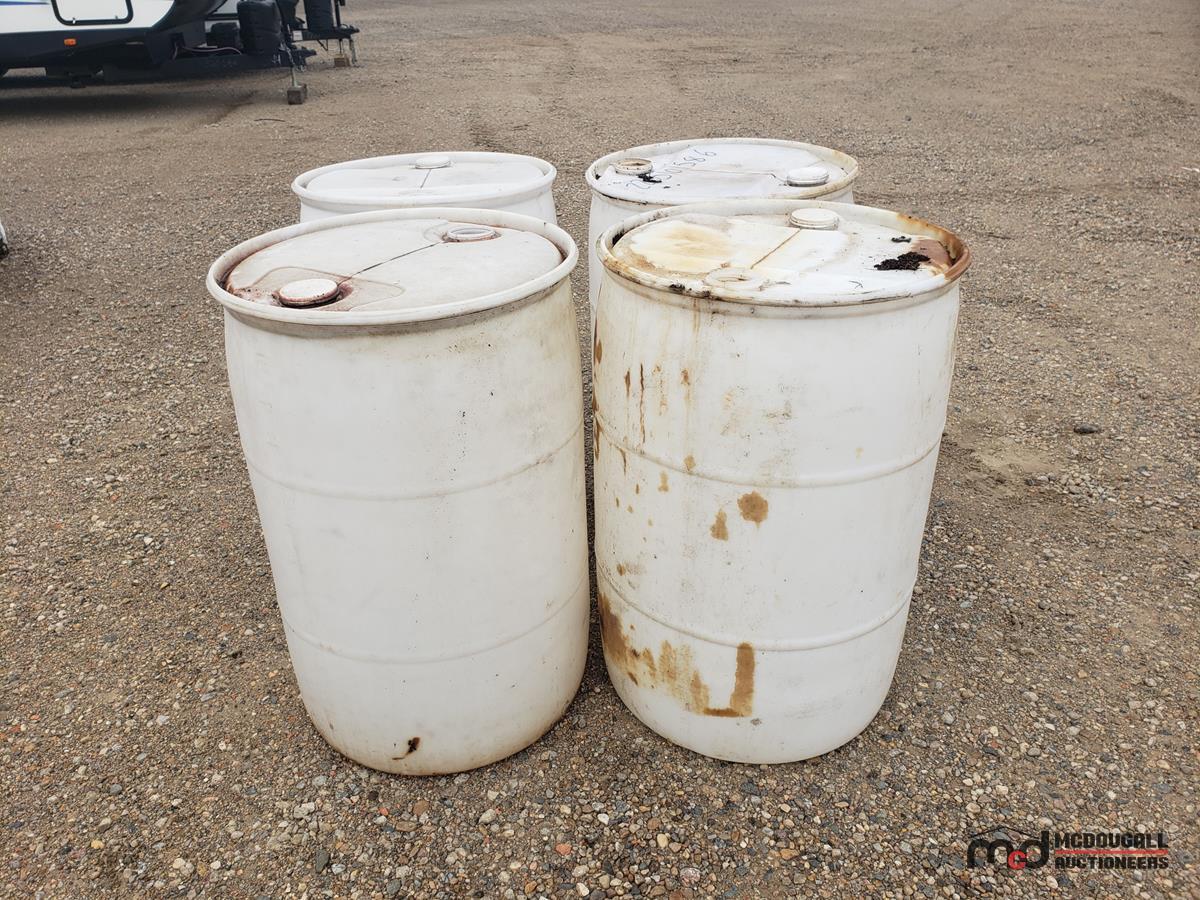 (4) Empty Plastic Liquid Storage Barrels