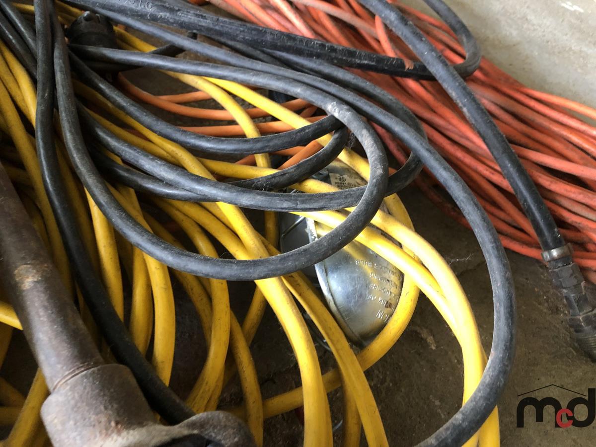 Various Extension Cords, Tiger Torch and Booster Cables