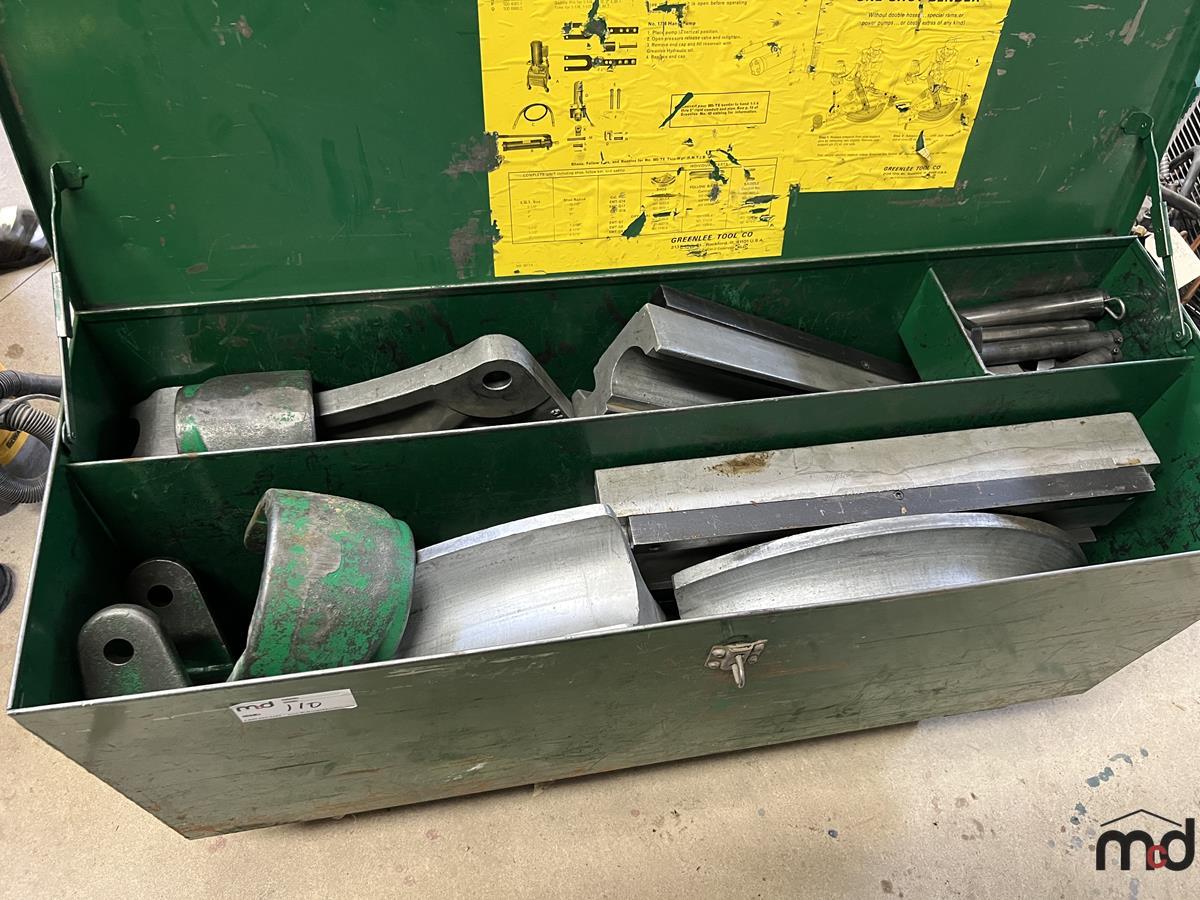 2 1/2 - 4 Greenlee Pipe Bending Dies and Greenlee Toolbox