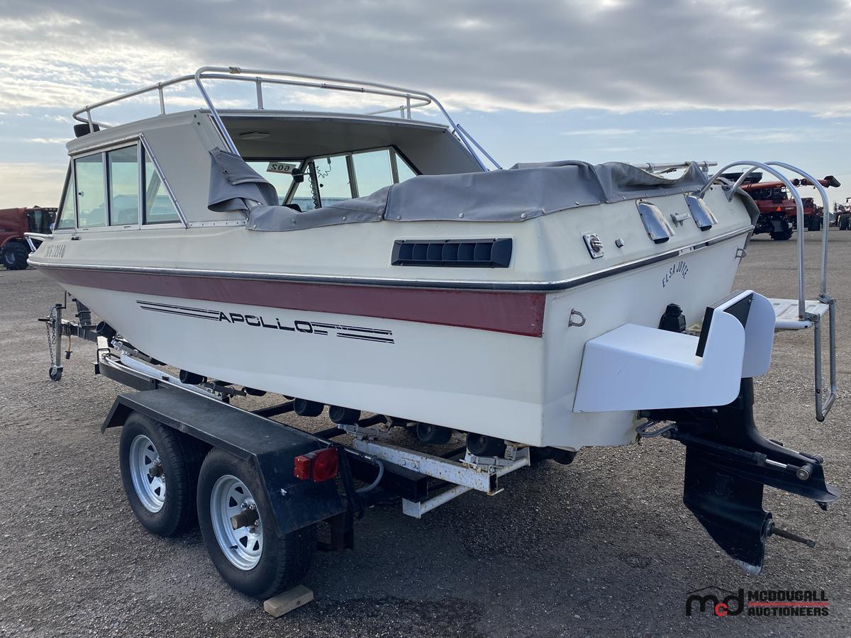 1978 Apollo Cabin Cruiser 18' Boat w/ Homebuilt Trailer (Non-Runner)