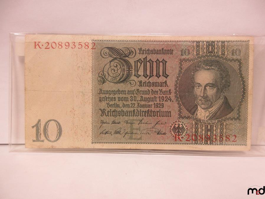 Paper Currency 1924 Germany 10 Reichsmark Bank Note