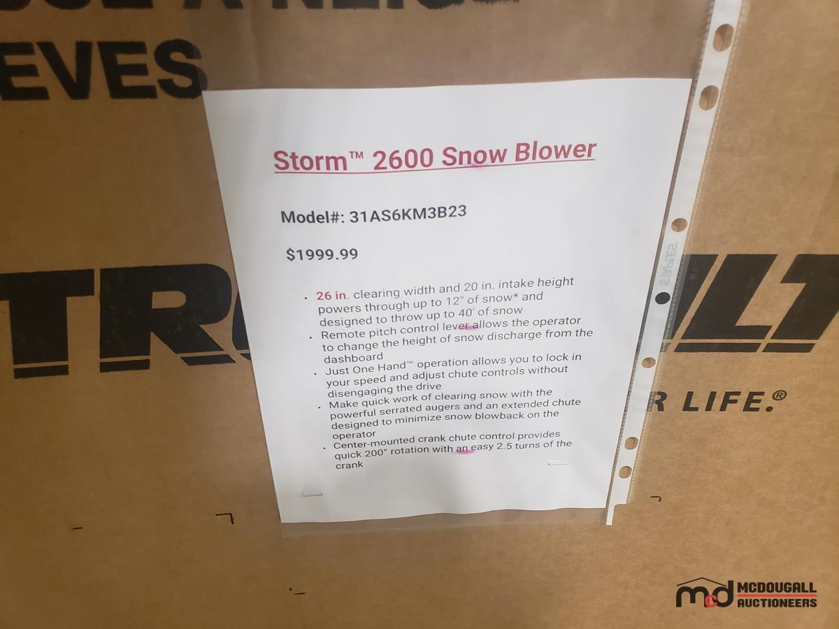 26" Troy-Bilt Snow Blower (In Box)
