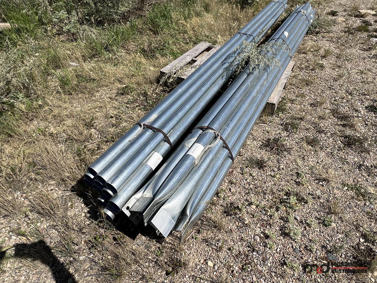 Assorted Galvanized Steel Hollow Round Tubing, Square Tubing & Steel Beams