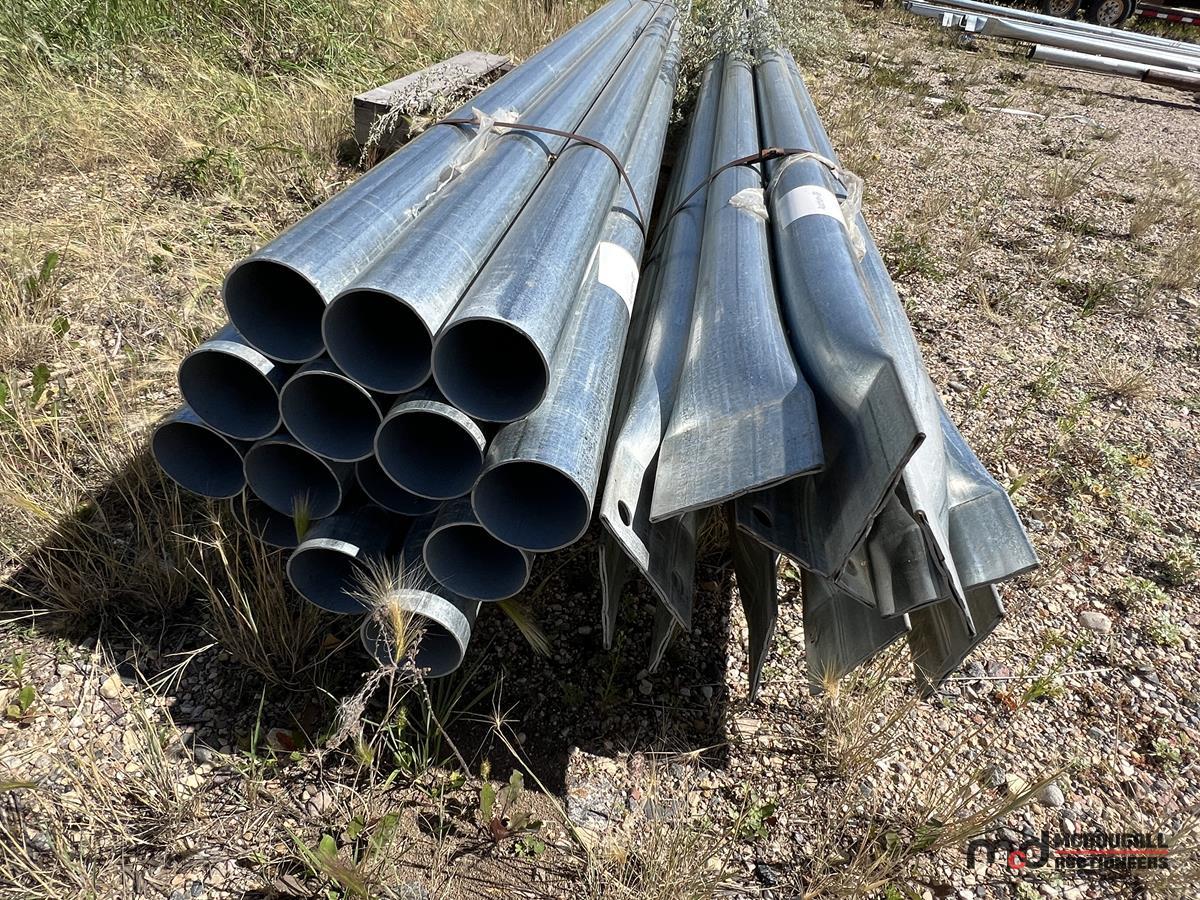 Assorted Galvanized Steel Hollow Round Tubing, Square Tubing & Steel Beams