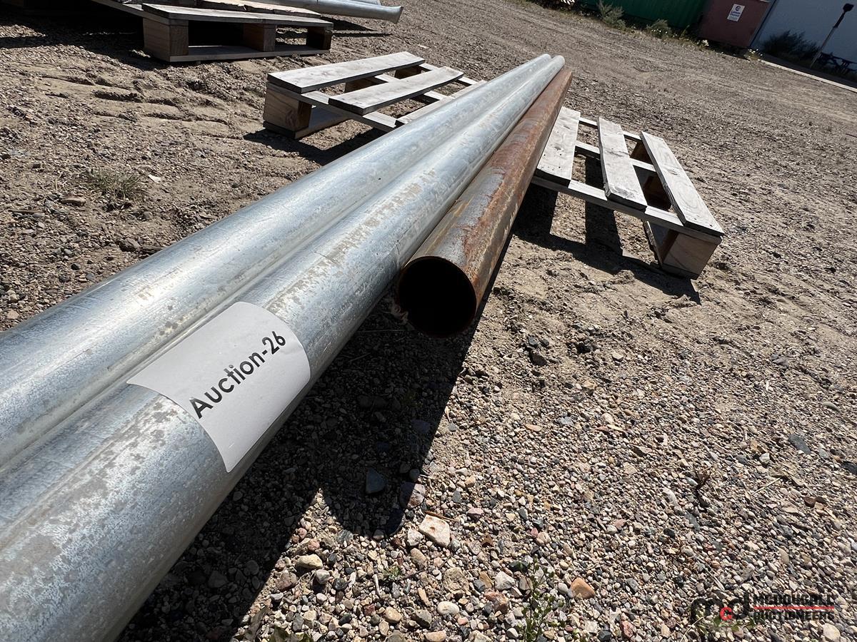 Assorted Galvanized Steel Hollow Round Tubing, Square Tubing & Steel Beams