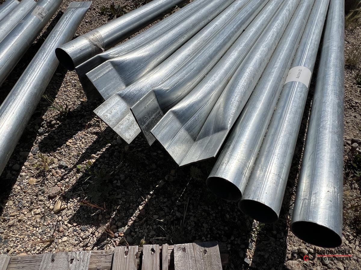 Assorted Galvanized Steel Hollow Round Tubing, Square Tubing & Steel Beams