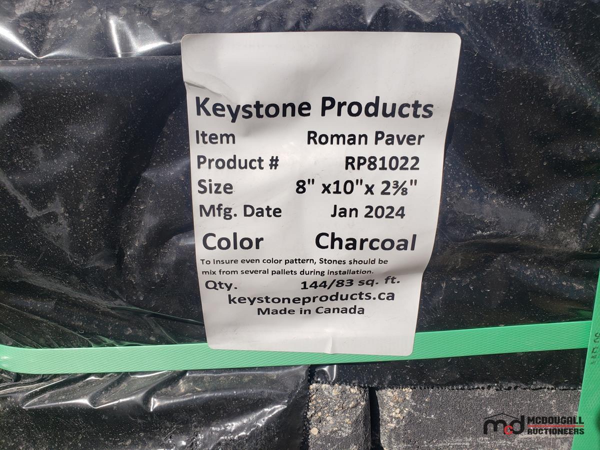 (1) Pallet of Keystone Products (8" x 10" x 2 3/8") Charcoal Roman ...