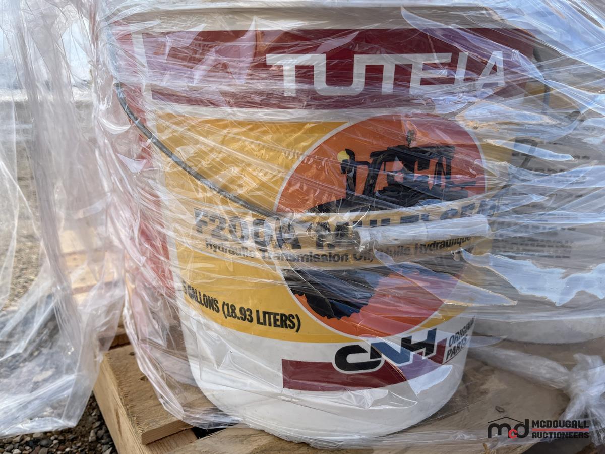 Pallet of Misc. Pails of Fluids