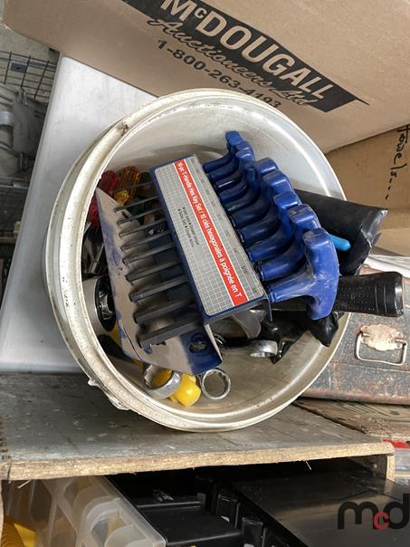 Screw Organizers, Bucket of Wrenches, Hex Key Set, Zip Ties