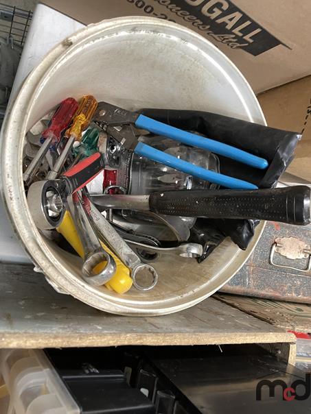 Screw Organizers, Bucket of Wrenches, Hex Key Set, Zip Ties