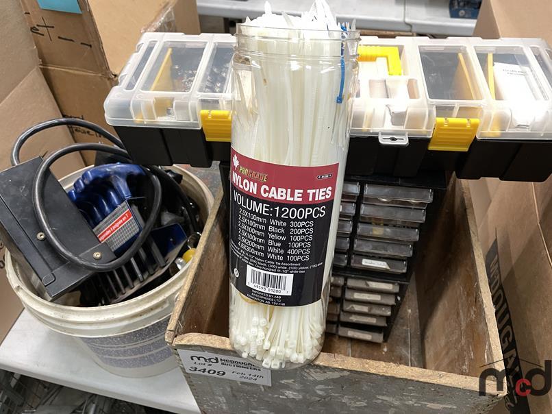 Screw Organizers, Bucket of Wrenches, Hex Key Set, Zip Ties