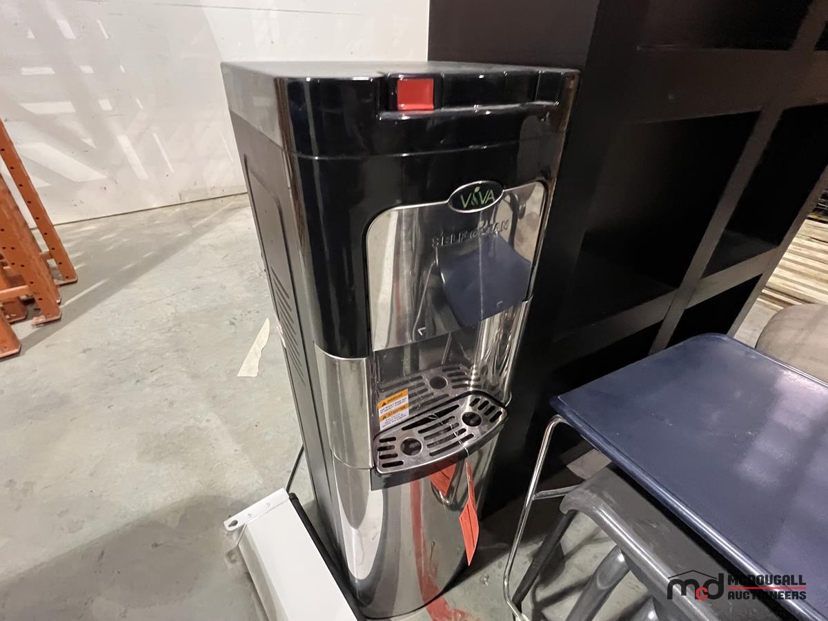 Projector Screen, Water Dispenser, Shelf & Office Chairs