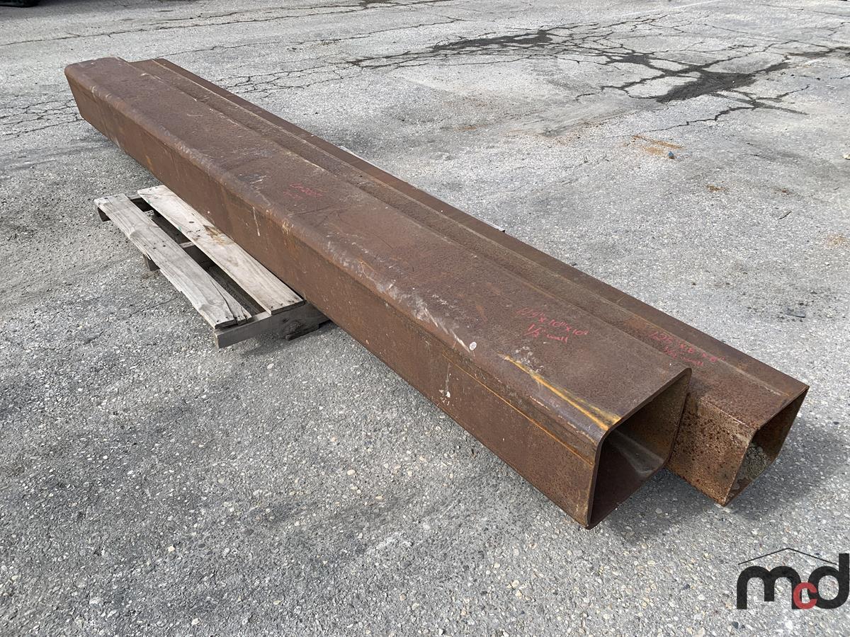 125'' x 8'' x 8'' (1/4) and 119'' x 10'' x 10'' (1/2) Steel Square Tubing