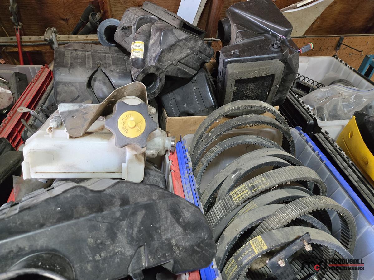 Assorted Ski-Doo Exhaust Pipes, Carburetors, Shocks, Bogie Wheels, Air ...