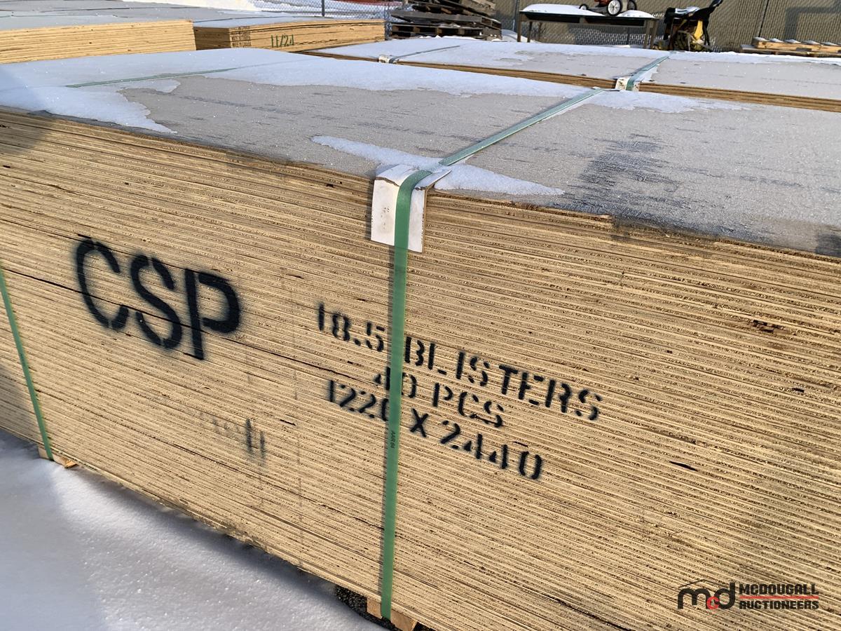 Quantity of (40) 3/4" 4x8 CSP/DFP No Stamp Plywood (Unused)