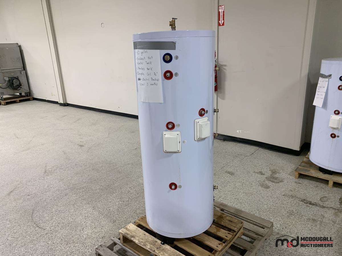 60-Gallon Indirect Hot Water Tank Stainless/Double Coil 3/4" Electric ...