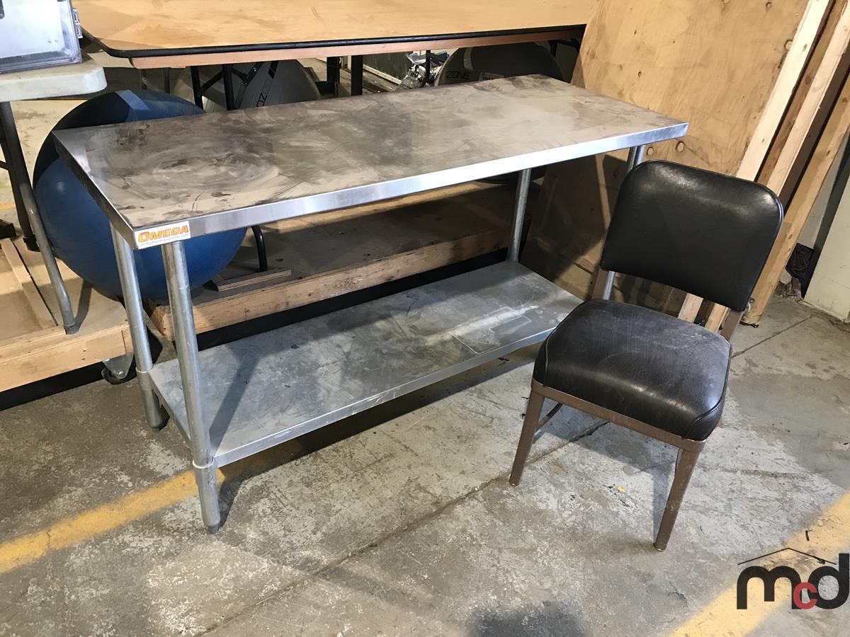 Omega Stainless Steel Table & Chair (60"x24"x34")
