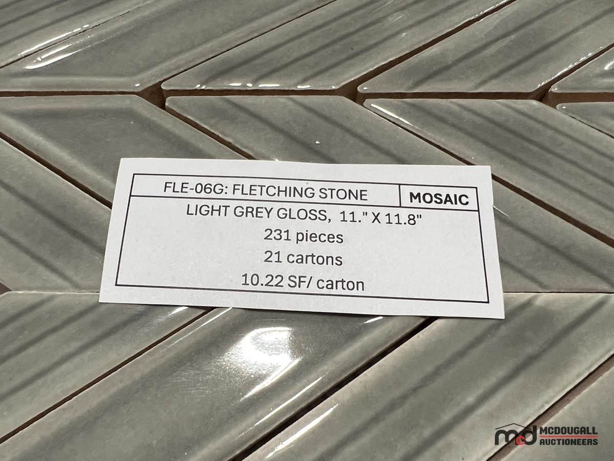 Geoscapes Fletching Light Grey Glossy Mosaic Tile
