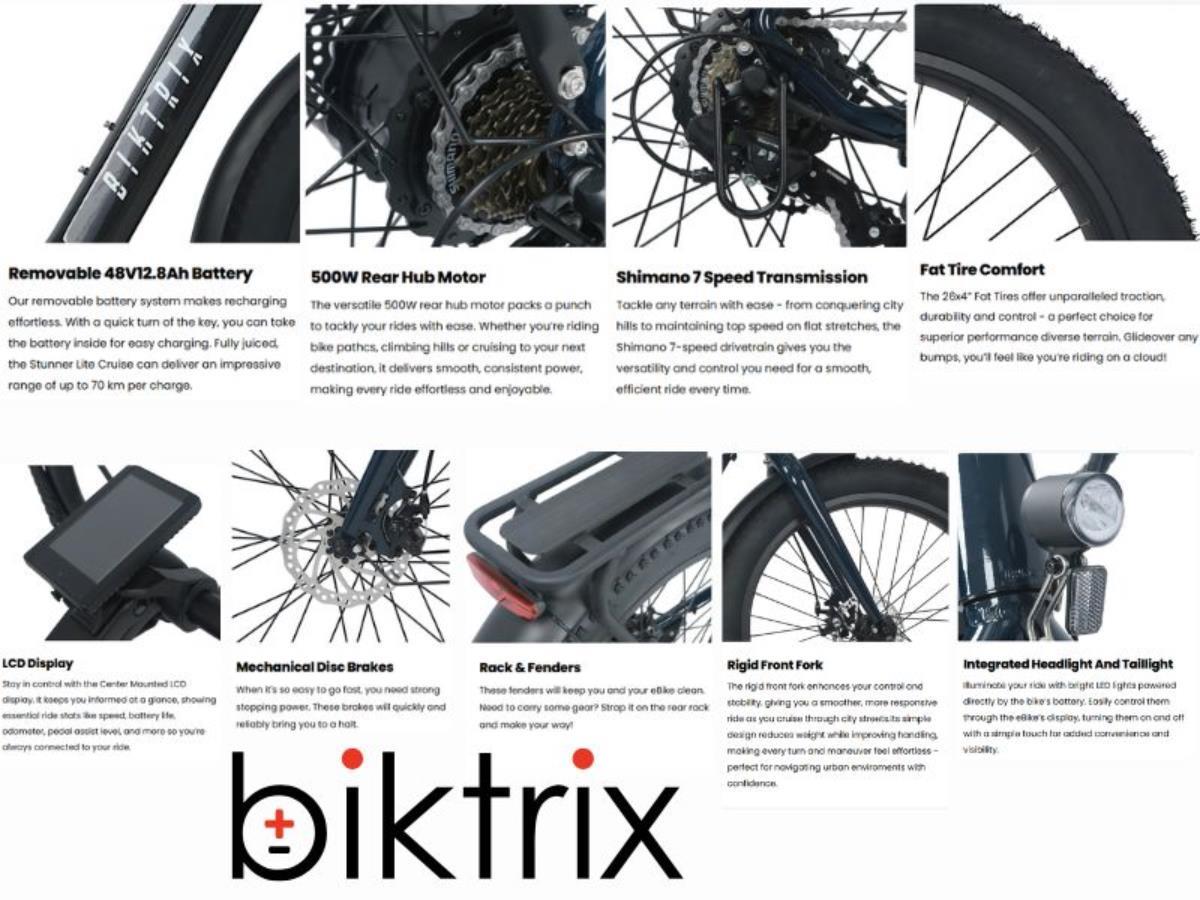 Stunner Lite Cruise ST - Step Over eBike (BLUE) from Biktrix, Saskatoon ...