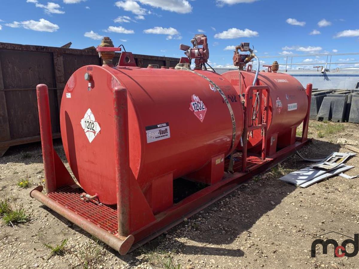 2006 and 2010 Skid Mounted 2,987L Westeel and Northern Steel Fuel Tanks ...