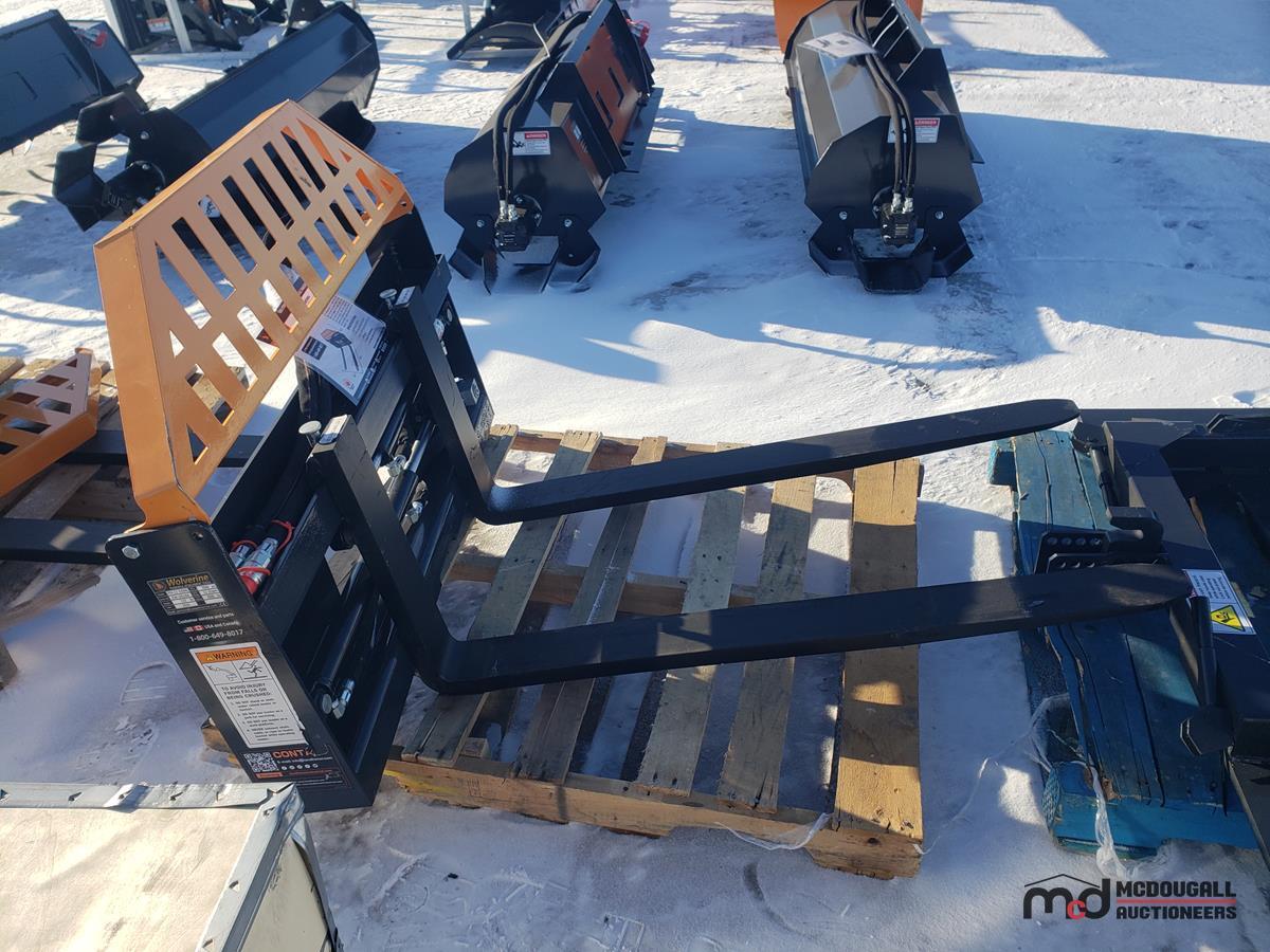 2024 Wolverine PFA-11-3300G Skid Steer Pallet Fork Hydraulic Adjustable ...