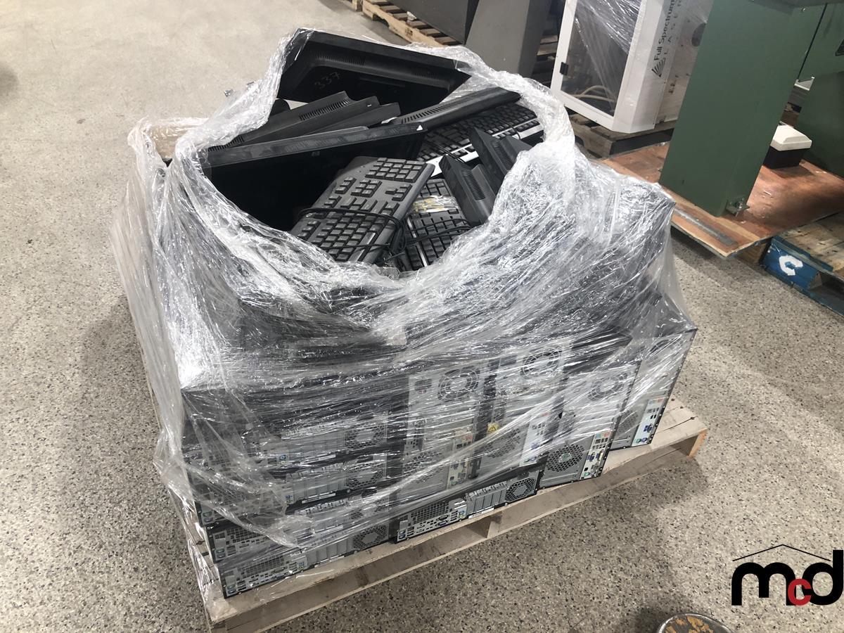 Large Quantity of Computers, Monitors, Keyboards, Cables and More