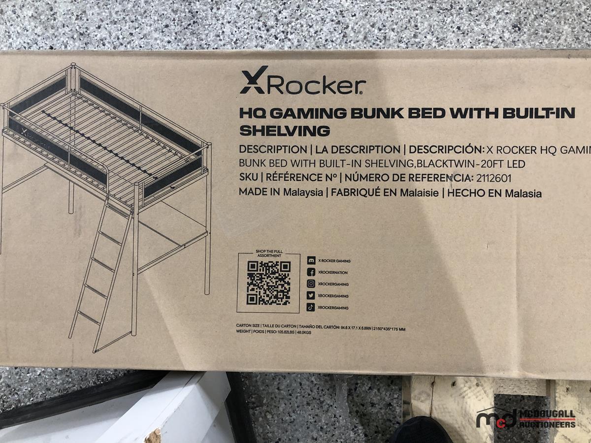 X Rocker HQ Gaming Bunk Bed w/ Built-In Shelving