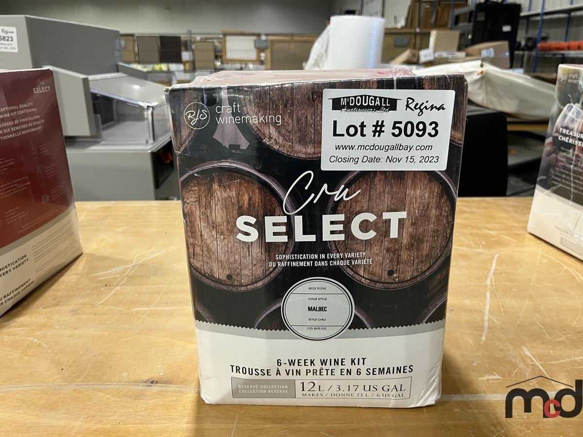 Unused CRU Select Malbec 6-Week Wine Kit - Must Take 2 Times The Bid Price