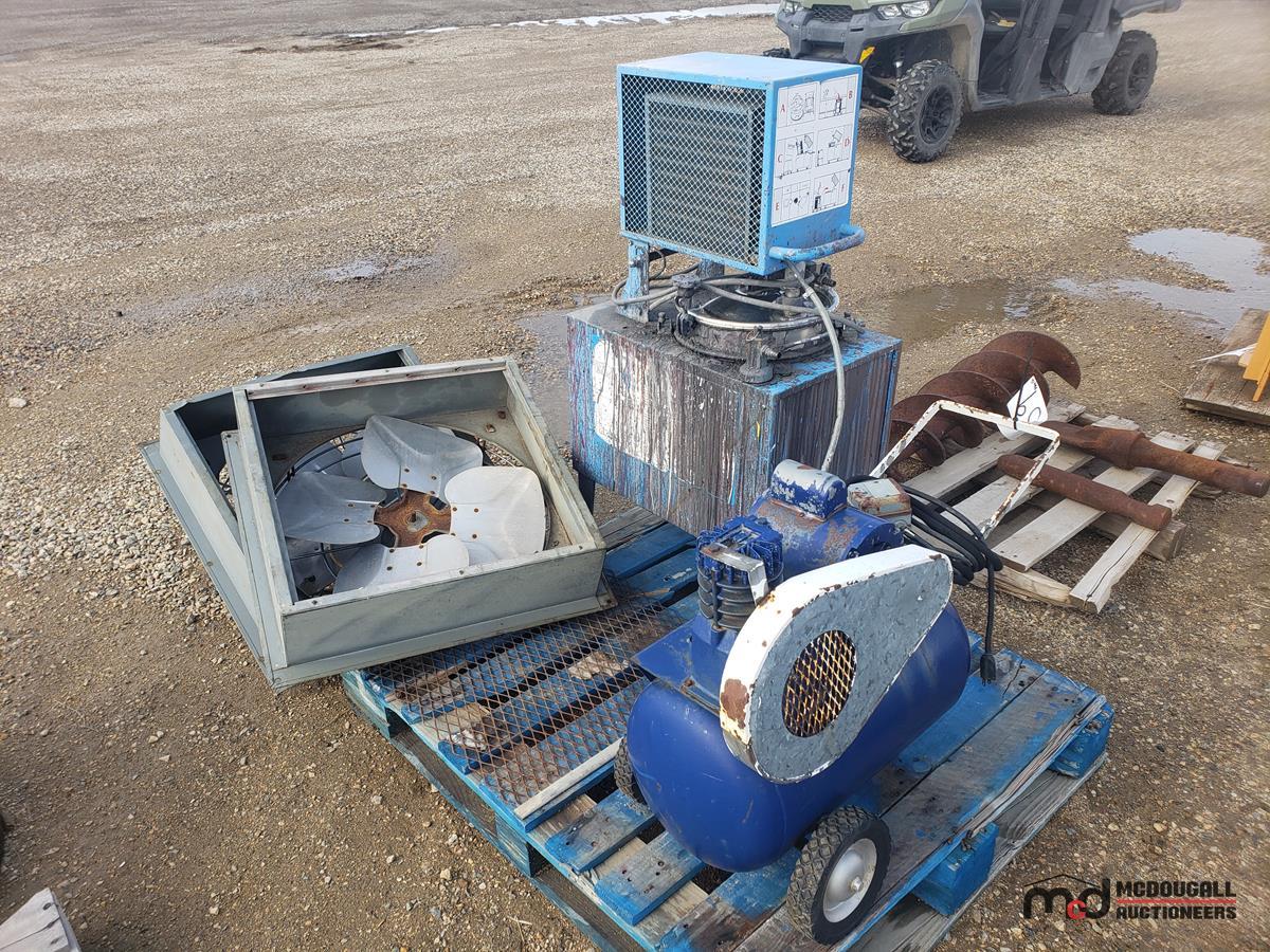 Pallet of Air Compressor, Fans & Recycler