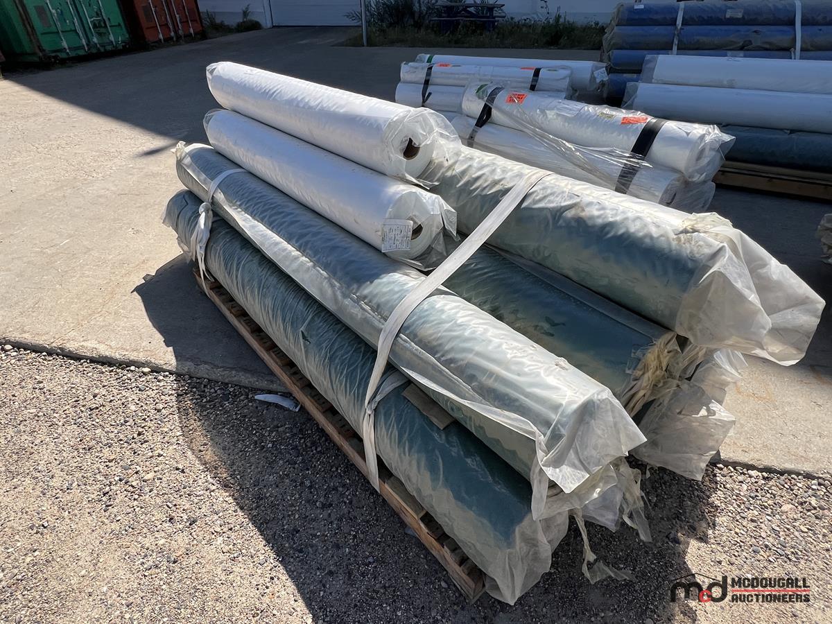 (8) 92 m Rolls of Green PVC Fabric & (2) White PVC Fabric