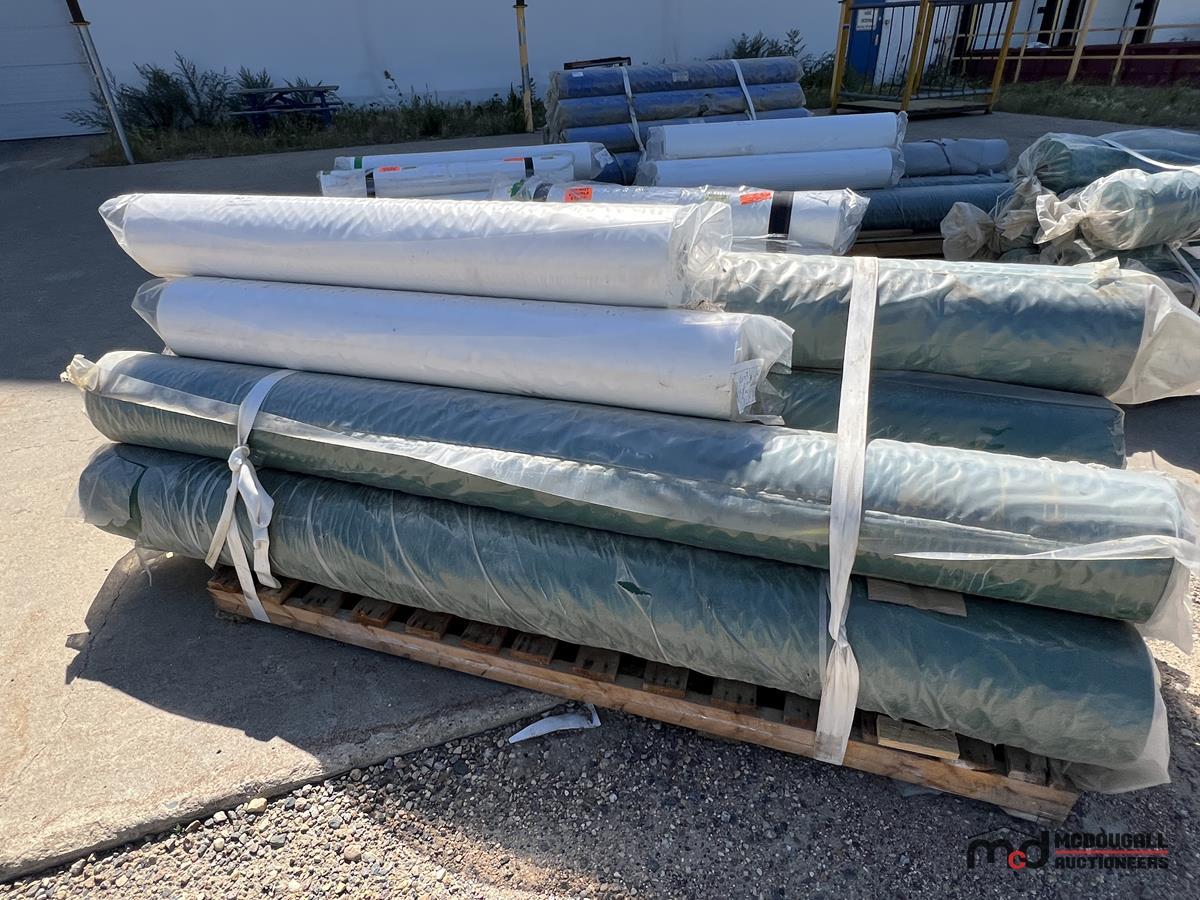 (8) 92 m Rolls of Green PVC Fabric & (2) White PVC Fabric