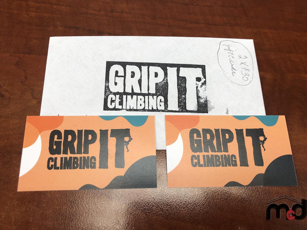(2) $30.00 Grip IT Climbing Gift Cards