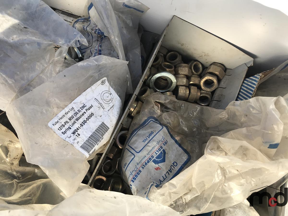 Pallet w/ Crate of Oil Seals and Box of Hardware