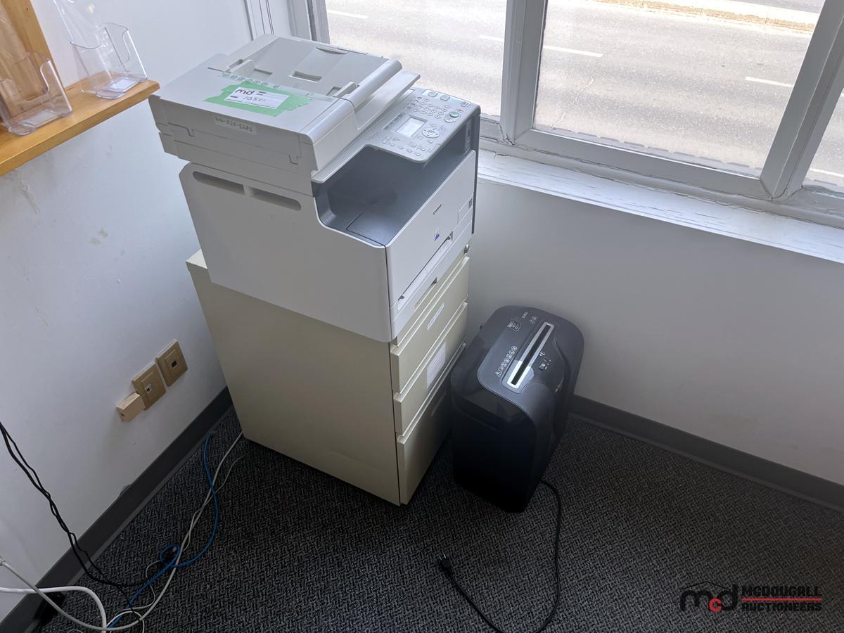 Canon Printer, File Cabinet & Paper Shredder