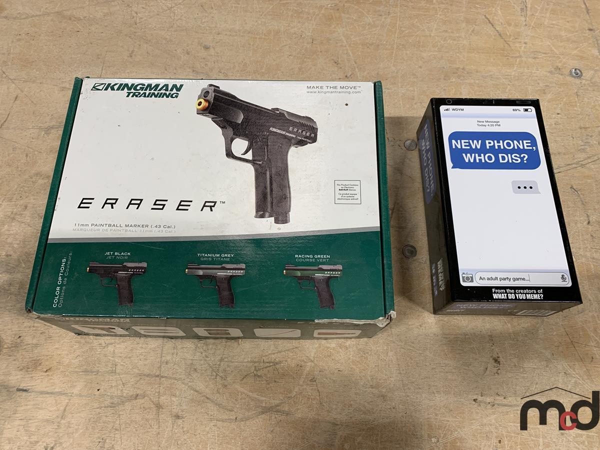 Eraser Paintball Gun and Card Game