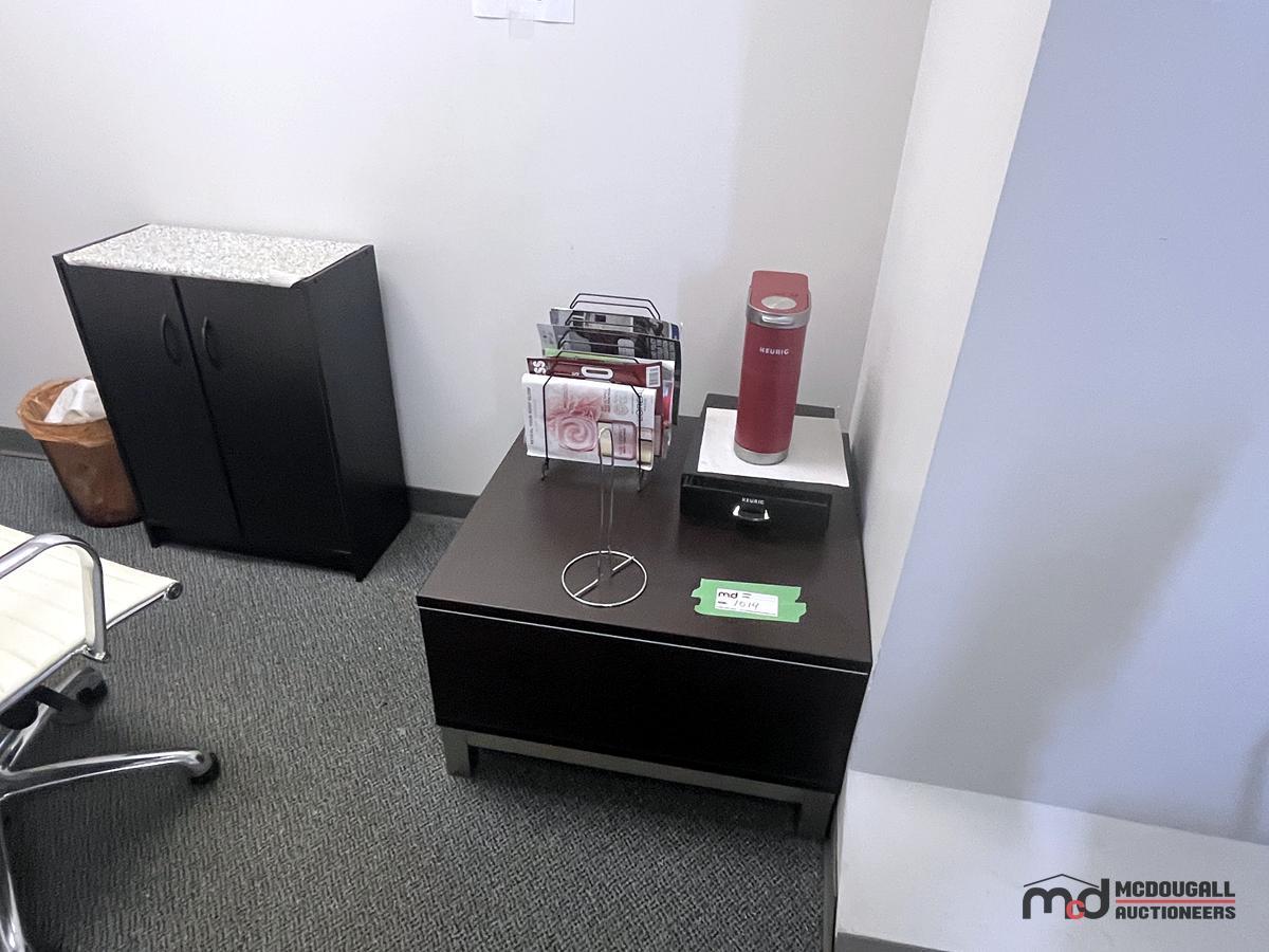 Waiting Room Table w/ Keurig & Contents
