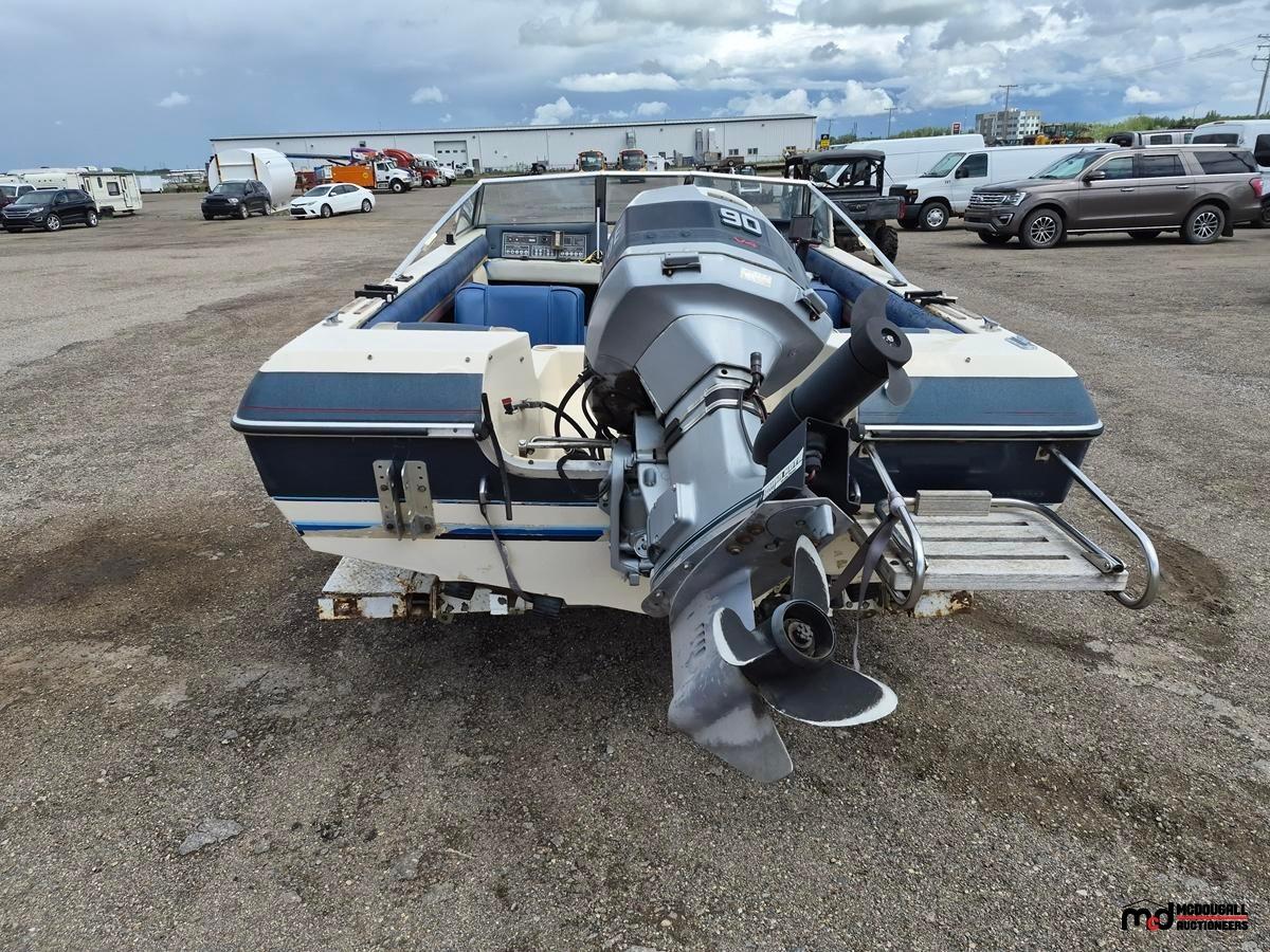 1987 Edson SportFire GT Boat w/ Evinrude VRO Motor & 1975 S/A Boat Trailer