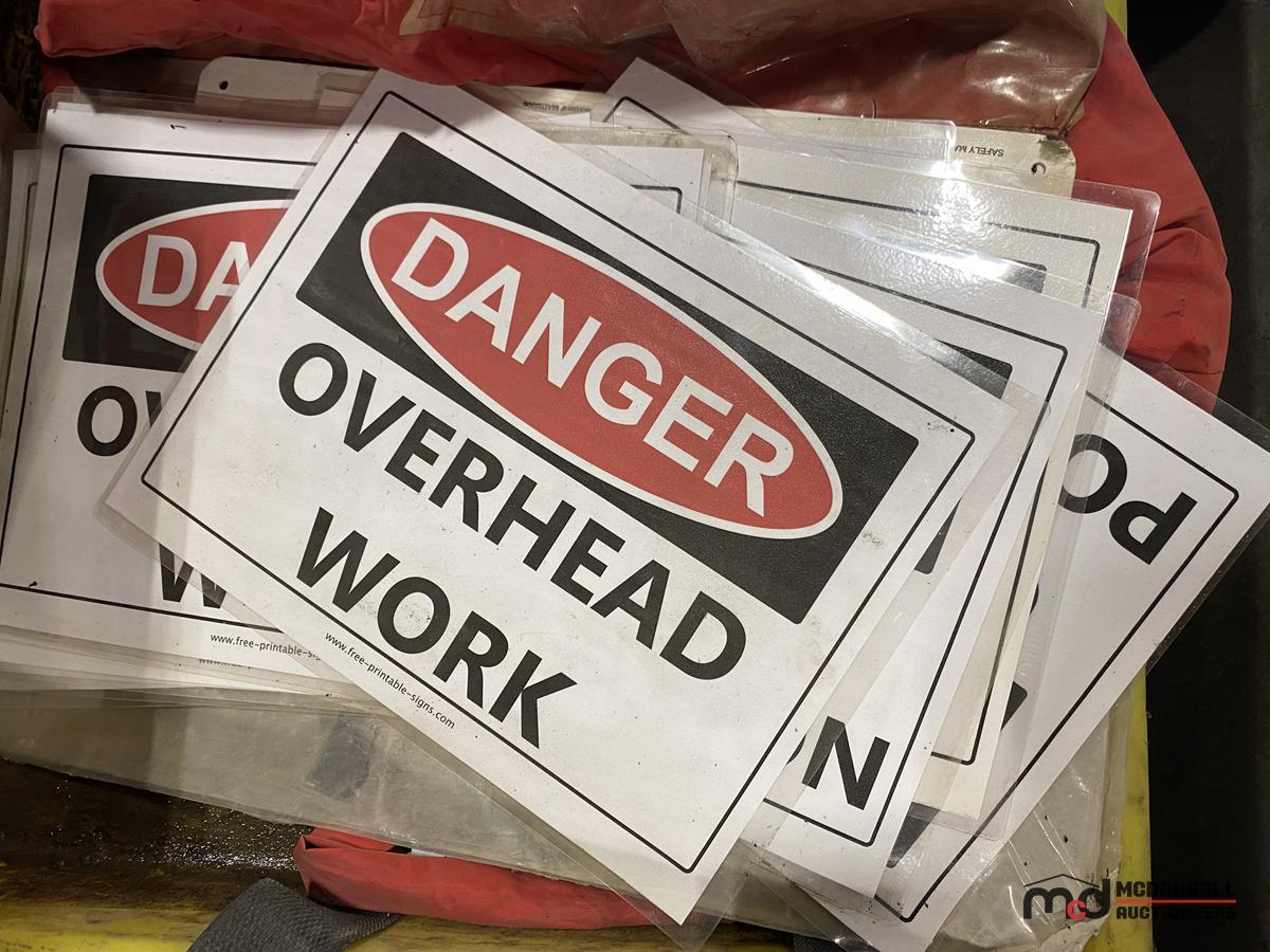 Pallet of Spill Trays, Signs, Hitch & More