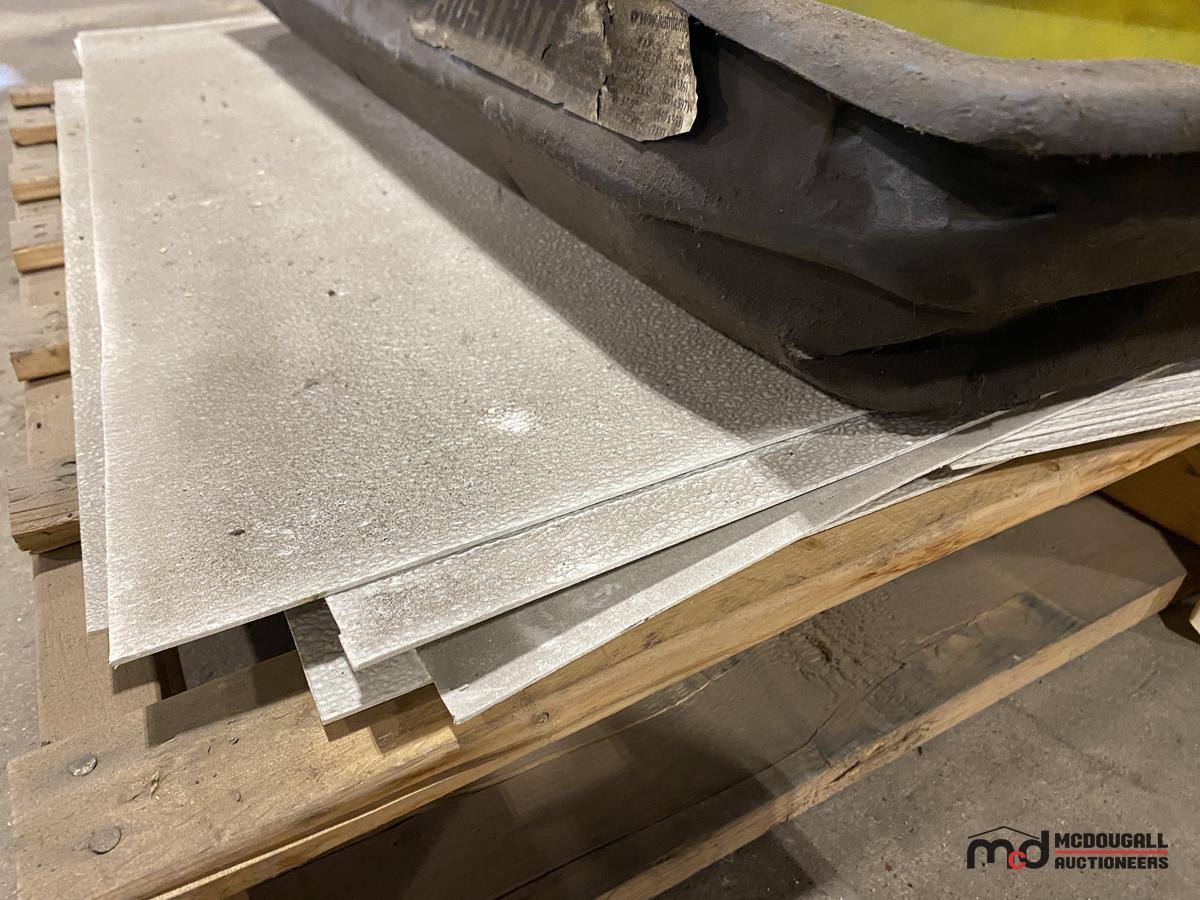 Pallet of Spill Trays, Signs, Hitch & More