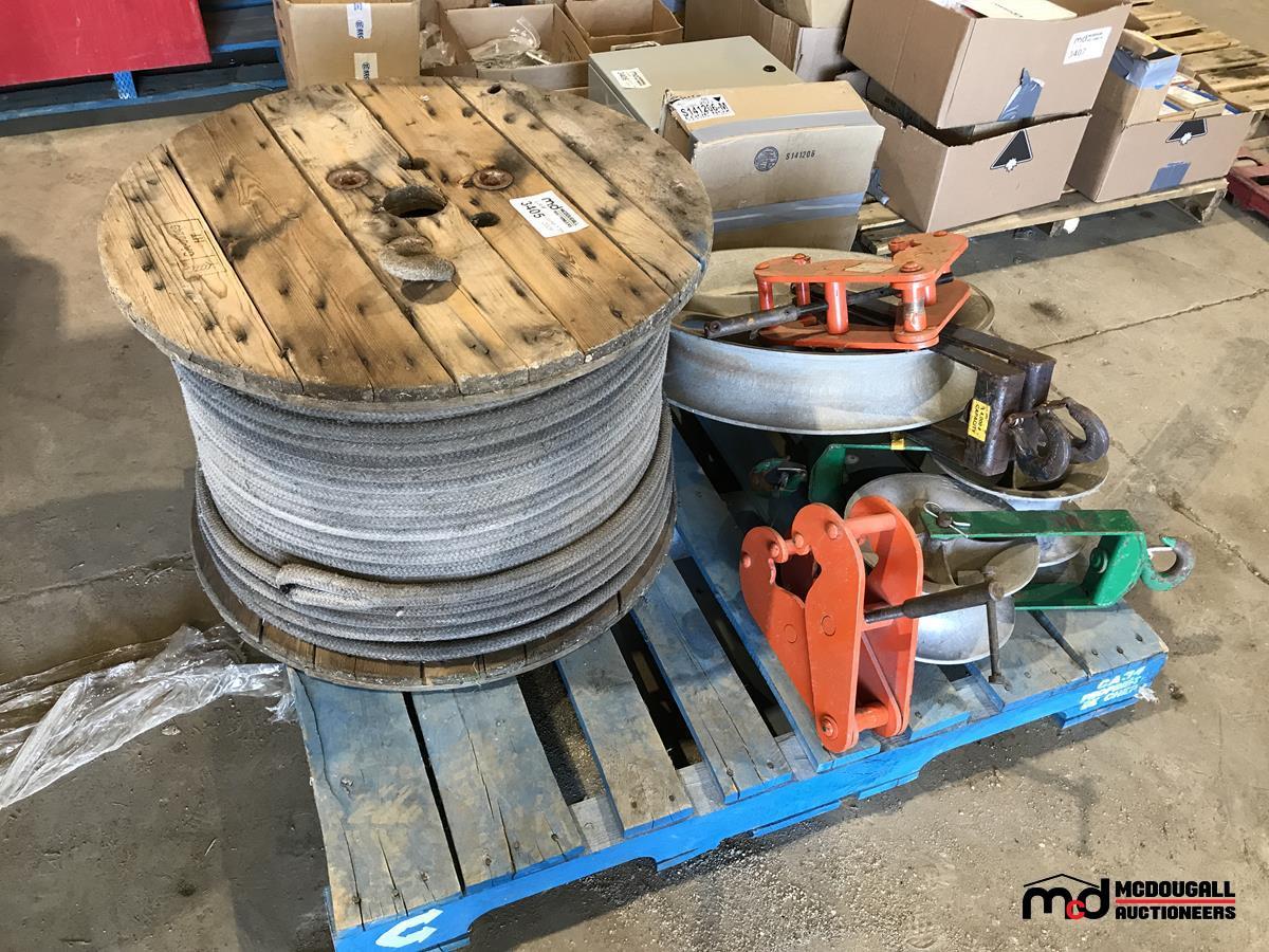 Large Rope Spool, 5-Ten Beam Clamp, Sheave & Vertical Beam Clamp