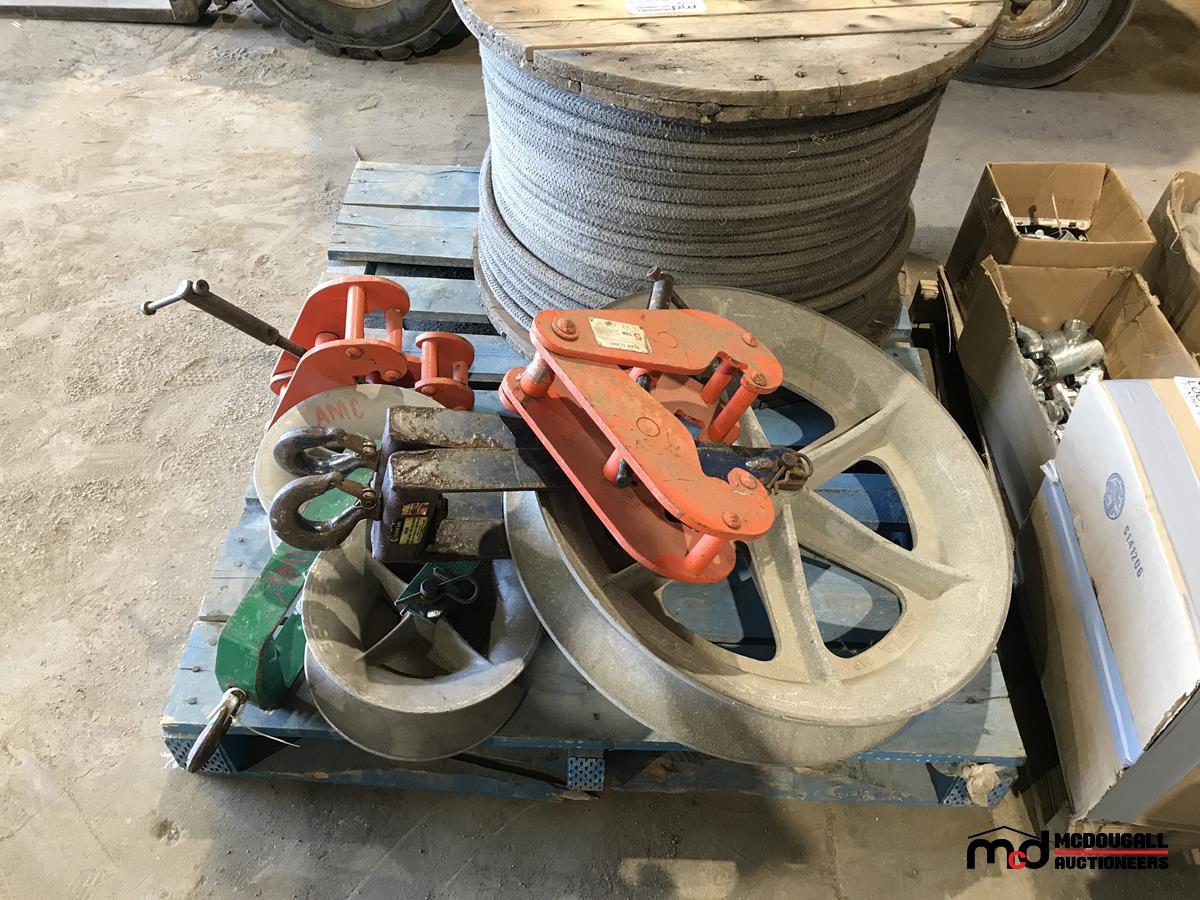 Large Rope Spool, 5-Ten Beam Clamp, Sheave & Vertical Beam Clamp