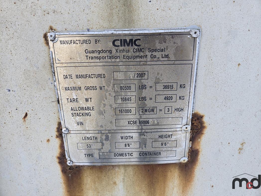 CIMC 53' Shipping Container (8'6"x9'6")