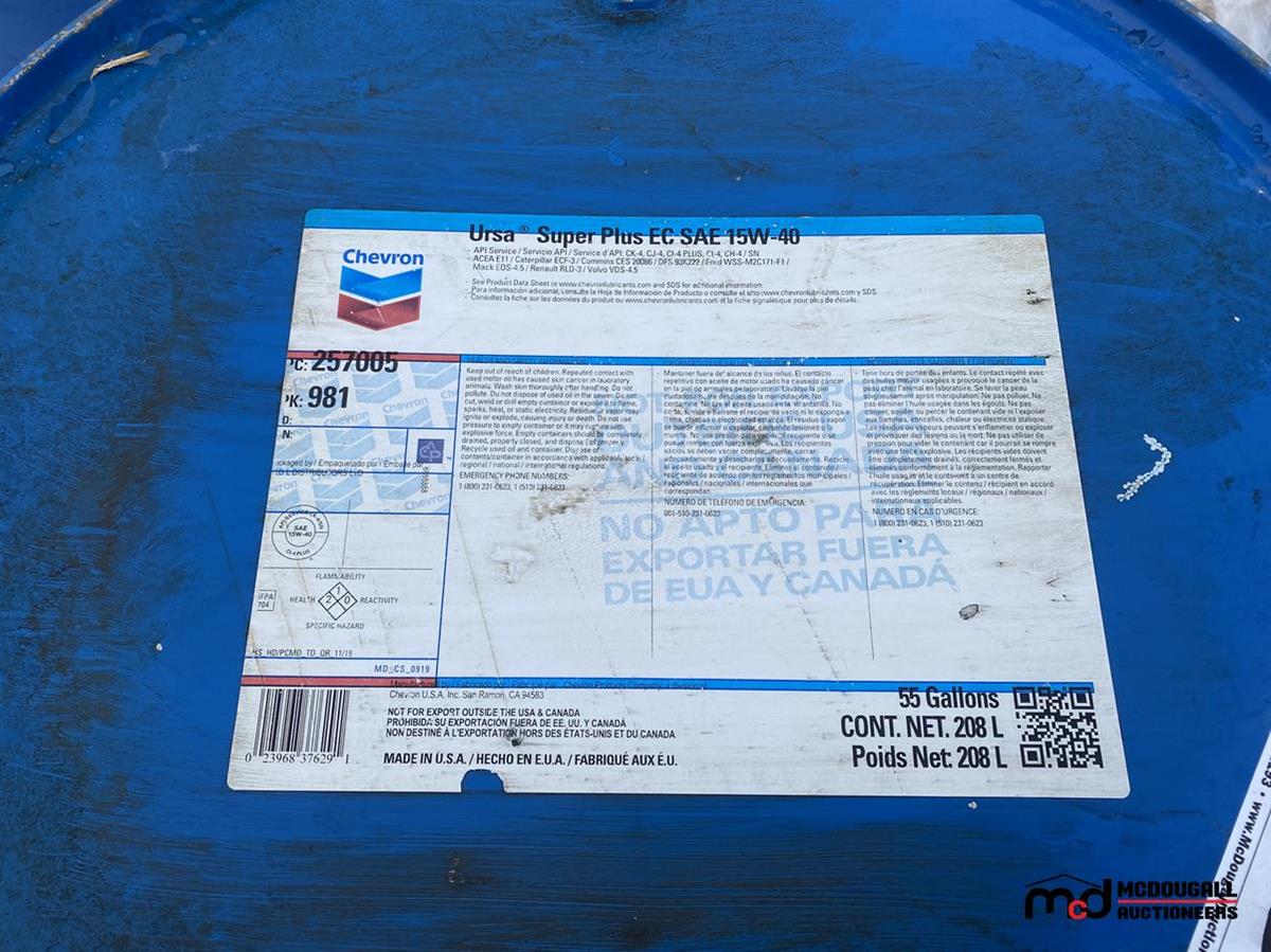 (1) Barrel of Chevron Usra Super Plus EC SAE15W-40 Motor Oil